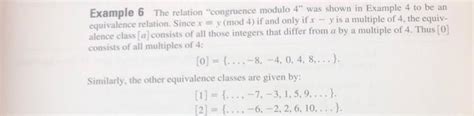 Solved Example 6 The Relation Congruence Modulo 4 Was Shown