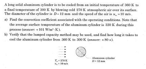 Find The Convection Coefficient Associated With The Chegg Com