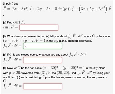 Solved 2 1 Point Let A Find Curl F Curl F B What Chegg Com