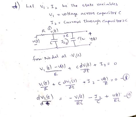 For The Given Rc Circuit Shown Below Ys The Output And Ut Is The