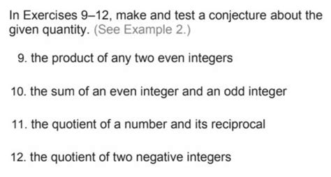 solved in exercises 9 12 make and test a conjecture about