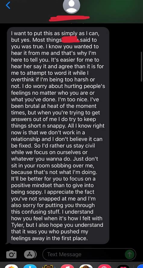 this was the final message my ex girlfriend sent to me and it still