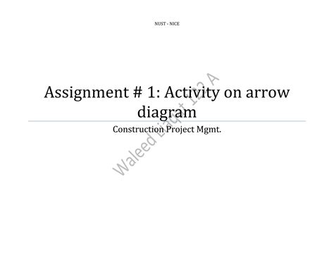 Activity On Arrow Diagram PDF
