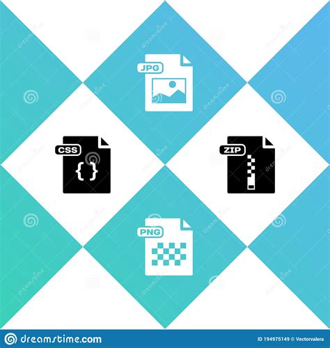 set css file document png and zip icon vector stock vector
