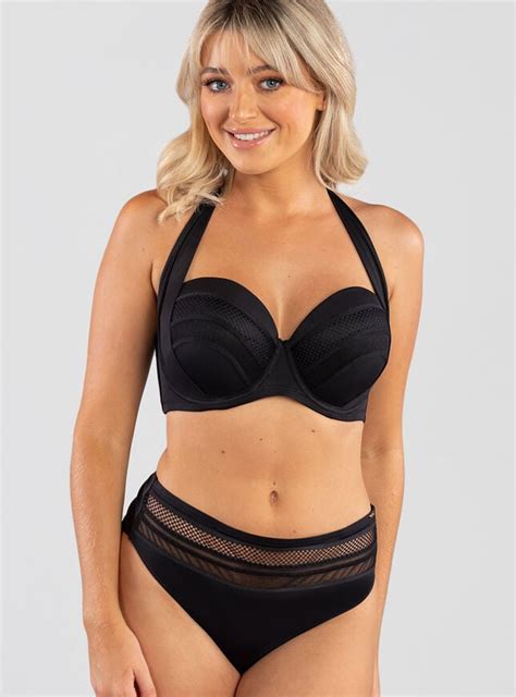 Morella Mesh Trim High Waist Bikini Briefs Boux Avenue Uk