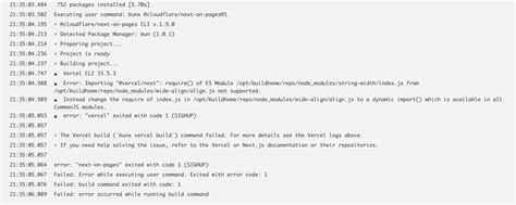 error importing vercel next require when building from git