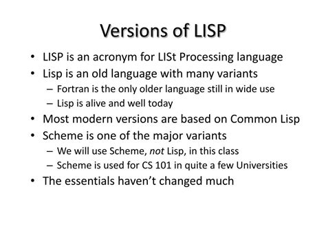 Ppt Lisp And Scheme I Powerpoint Presentation Free Download Id6692041