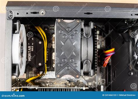 The Contents Of A Desktop Computer The System Unit Of A Modern Computer With The Side Cover