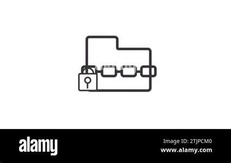 Animated Ransomware Linear Icon Data Encryption Malicious Program Cryptoviral Extortion