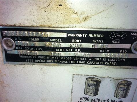 Decoding Warranty Tags Ford Truck Enthusiasts Forums