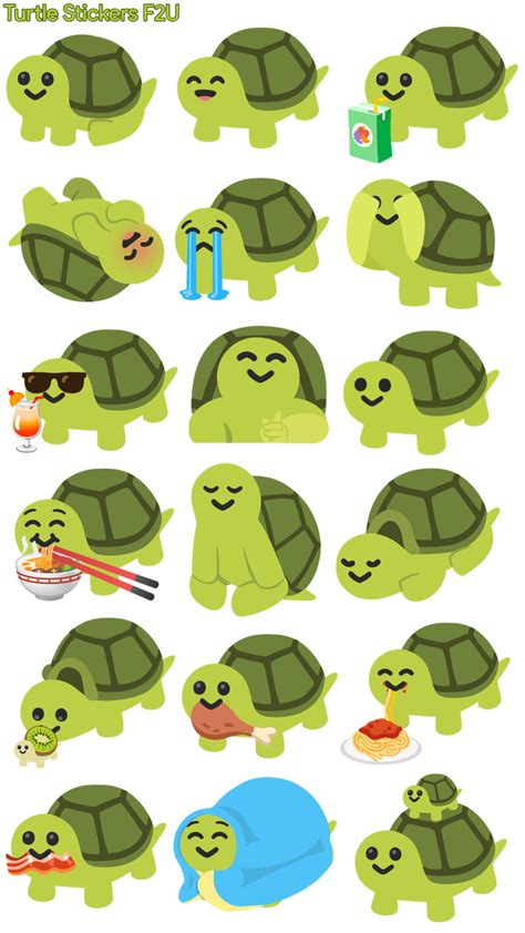 F2u Turtle Emoji Stickers Set By Qwerty10200220 On Deviantart