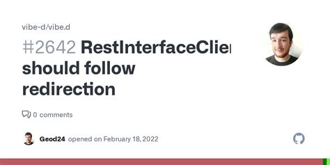Restinterfaceclient Should Follow Redirection · Issue 2642 · Vibe D