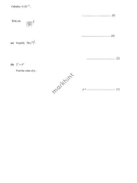 Indices Igcse Mathematics Pdf