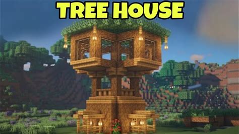 Minecraft How To Build A Treehouse Easy Treehouse Tutorial ️ Youtube