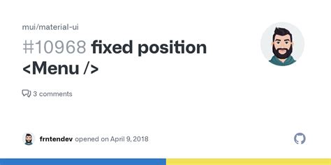 Fixed Position · Issue 10968 · Muimaterial Ui · Github