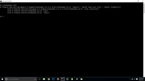 Command Line Middleman Wont Init In Windows Stack Overflow
