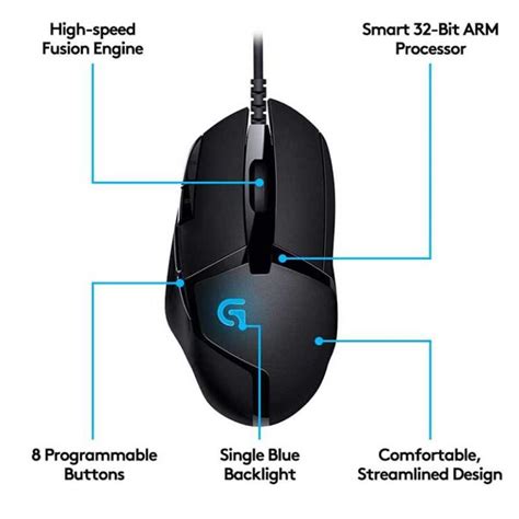 Logitech G 402 Hyperion Fury Wired Gaming Mouse 4 000 Dpi Lightweight