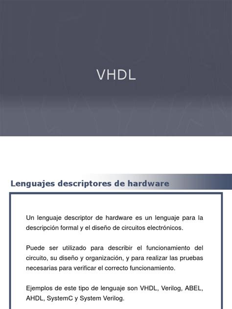 Intro Vhdl Pdf Vhdl Lenguaje De Programación