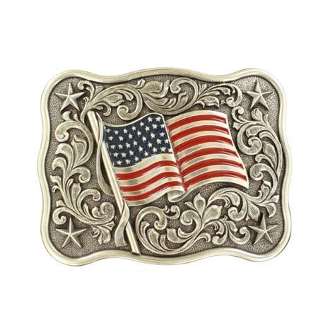 Nocona Mens Usa American Flag Belt Buckle Western Style Belts And Buckles