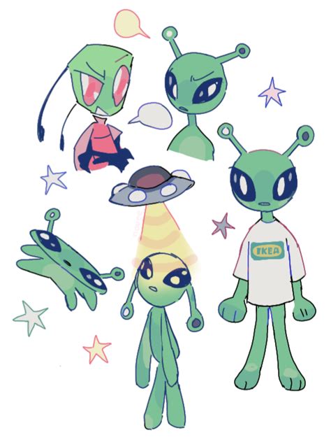 Ikea Alien And Invader Zim Alien Drawings Cute Doodles Drawings