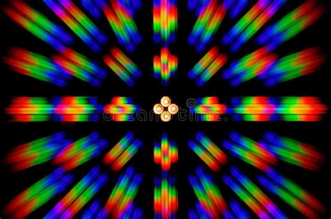 Photo Of The Diffraction Pattern Of LED Array Light Comprising A Large Number Of Diffraction