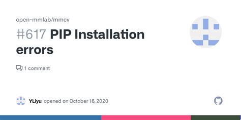 Pip Installation Errors · Issue 617 · Open Mmlabmmcv · Github