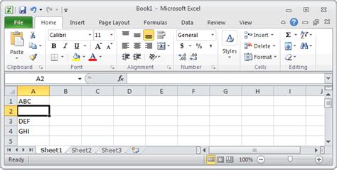 MS Excel 2010 Insert A New Row