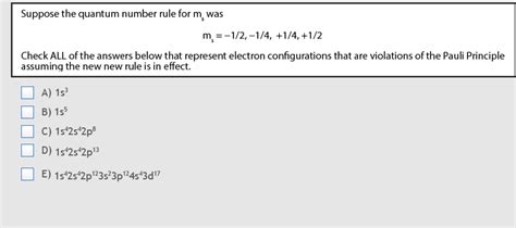 Solved Suppose The Quantum Number Rule For Ms Chegg Com