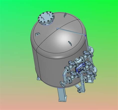 不锈钢罐体层叠式板框过滤器活性炭膜过滤机 Step 模型图纸下载 懒石网