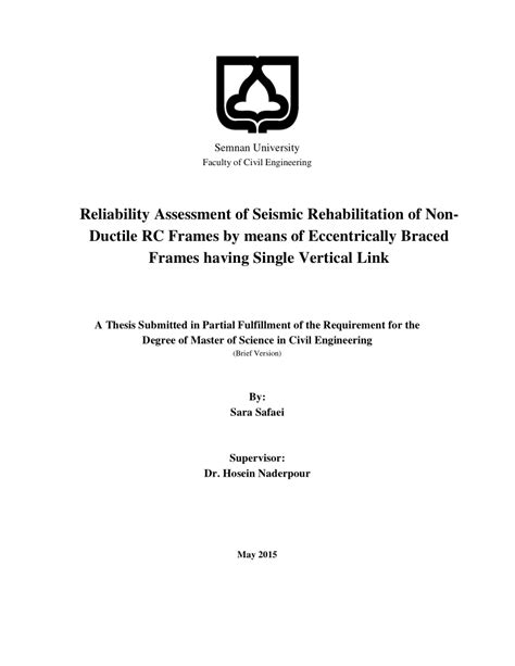 Pdf Reliability Assessment Of Seismic Rehabilitation Of Non Ductile Rc Frames By Means Of