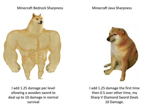 Java Sharpness Is WEAK R MinecraftMemes