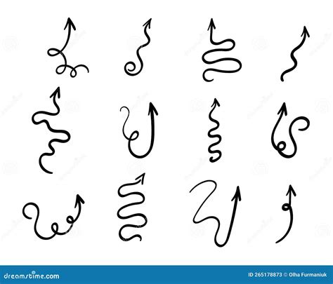 Arrows Up Set Hand Drawn Direction Indicator Elements Simple Doodle Pointers For Interface