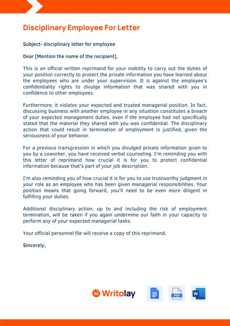 Employee Warning Letter For Late Coming To Work Templates 55 OFF