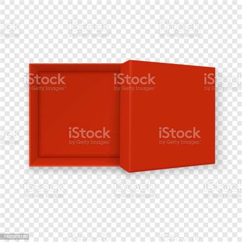 벡터 3d는 종이 판지 빨간 종이 상자 선물 상자를 열었습니다 생일 새해 크리스마스 발렌타인 데이 판매 Surpirse 개념 포장의 디자인 템플릿 상단 보기 열다에 대한