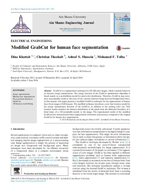 Pdf Modified Grabcut For Human Face Segmentation