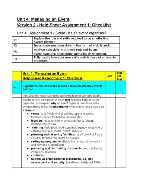 version 2 unit 4 managing an event assignment 1 updated help sheet