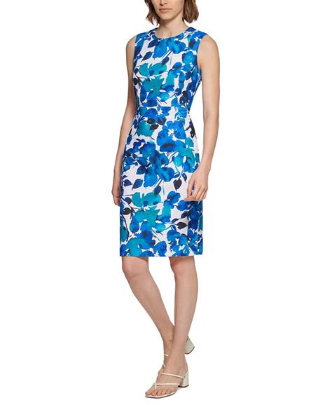 Calvin Klein Floral Print Sheath Dress Macys