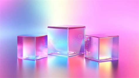 Futuristic Minimalistic Design Featuring Floating Colorful 3d Cubes With Soft Reflections In A