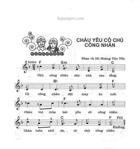 Sheet Nhạc Bài ChÁu YÊu CÔ ChÚ CÔng NhÂn Hợp âm Pro