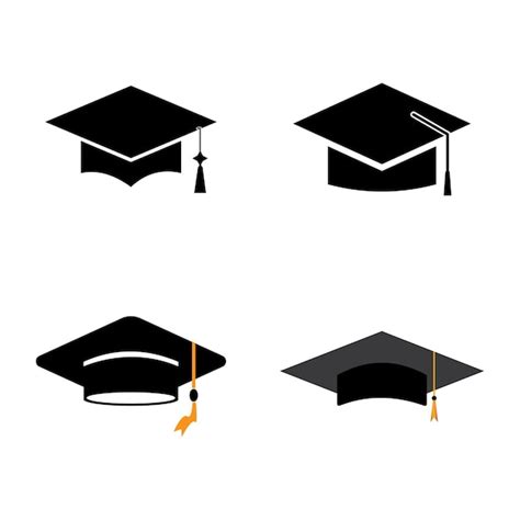 졸업 모자 로고 프리미엄 벡터