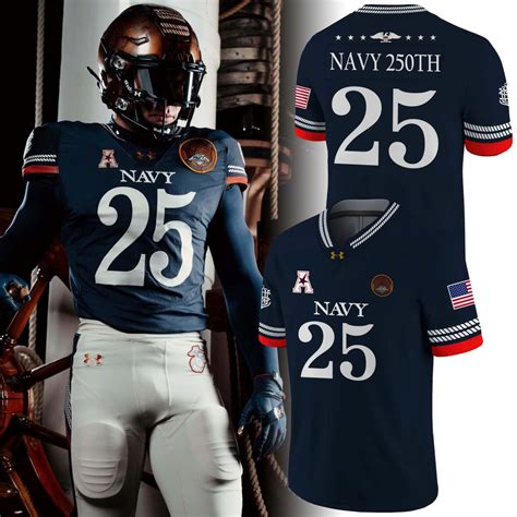 Wonder Moment Navy Midshipmen 250th Anniversary Uniform Football Jersey