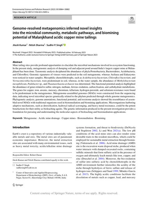Genome Resolved Metagenomics Inferred Novel Insights Into The Microbial Community Metabolic