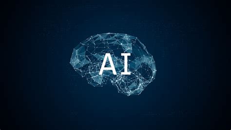 파란색 다각형 디지털 두뇌 로고와 미래 기술 추상적 배경 인공 지능 개념에 그리드 라인이 있는 Ai 문자 로고에 대한 스톡 사진 및 기타 이미지 Istock