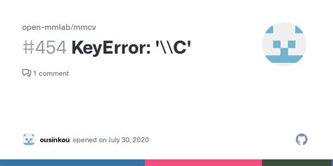 Keyerror C · Issue 454 · Open Mmlabmmcv · Github