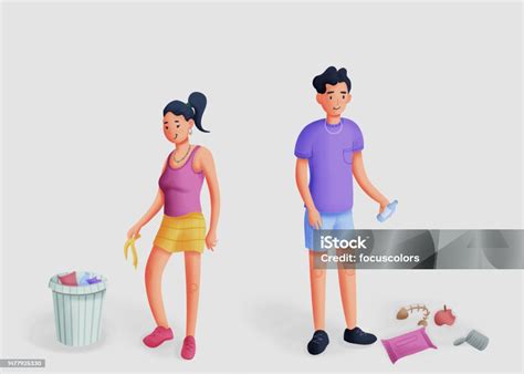 자원 봉사자들은 숲에서 쓰레기를 청소합니다 야외 공원 영토에서 쓰레기를 수거하는 사람들 커뮤니티 폐기물 분류 개념 흰색 배경입니다 분리수거에 대한 스톡 벡터 아트 및 기타