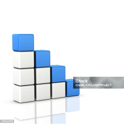 오른쪽으로 내려오는 계단 모양의 전시 스탠드 흰색 배경입니다 3dcg 3차원 형태에 대한 스톡 사진 및 기타 이미지 3차원 형태 감소 계단 및 층계 Istock