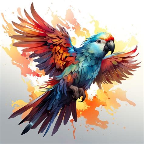 Premium Ai Image Vibrant Parrot Cheerful Cartoonstyle Vector Art Of A