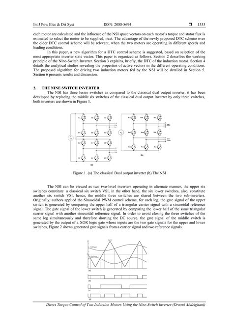 Direct Torque Control Of Two Induction Motors Using The Nine Switch Inverter Pdf
