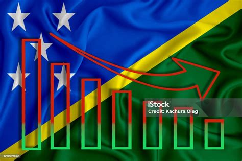 솔로몬 제도 플래그 국기와 주가 변동의 배경에 대한 통화의 하락 기업의 주가 하락과 위기 개념 0명에 대한 스톡 사진 및 기타 이미지 Istock