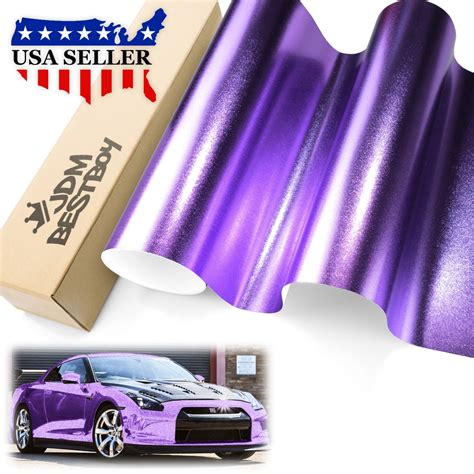 Purple Chrome Glitter Sparkle Car Vehicle Vinyl Wrap Sticker Decal Air